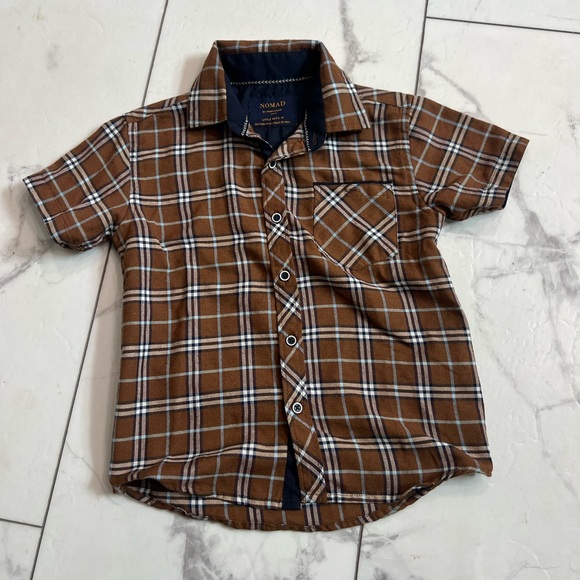 Nomad | Shirts & Tops | Nomad Brown Plaid Button Down Shirt For Kids ...